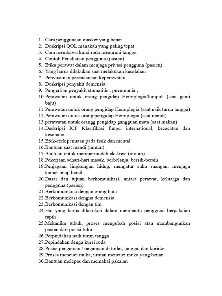 Kisi-Kisi Soal TG Kaigo Bahasa Indonesia | PDF