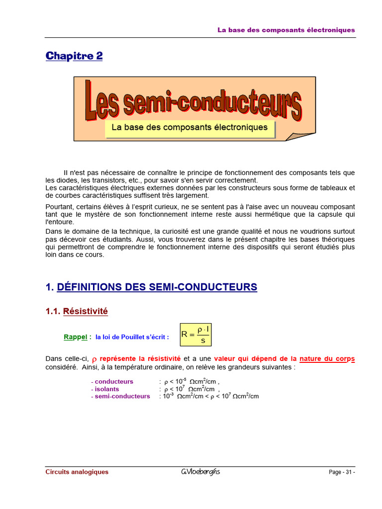Chapitre 2 | PDF | Semi-conducteurs | Dopage (semi-conducteur)