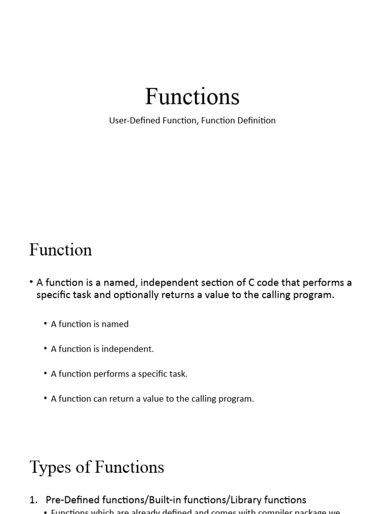 07 Functions | PDF | Parameter (Computer Programming) | Software Engineering