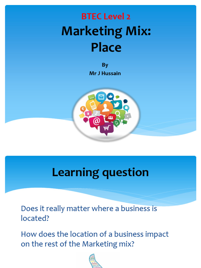 Role of Place in Marketing Mix | PDF | Retail | Marketing