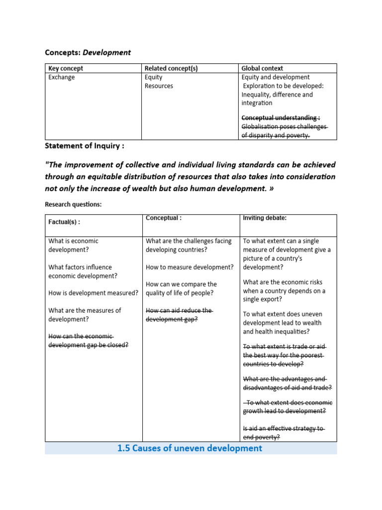 Causes of Uneven Development Explained | PDF | Poverty | Poverty ...