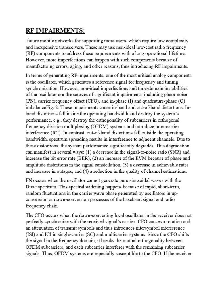 RF Impairments | PDF | Orthogonal Frequency Division Multiplexing | Modulation