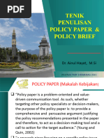 Template Penulisan Policy Brief IPB | PDF