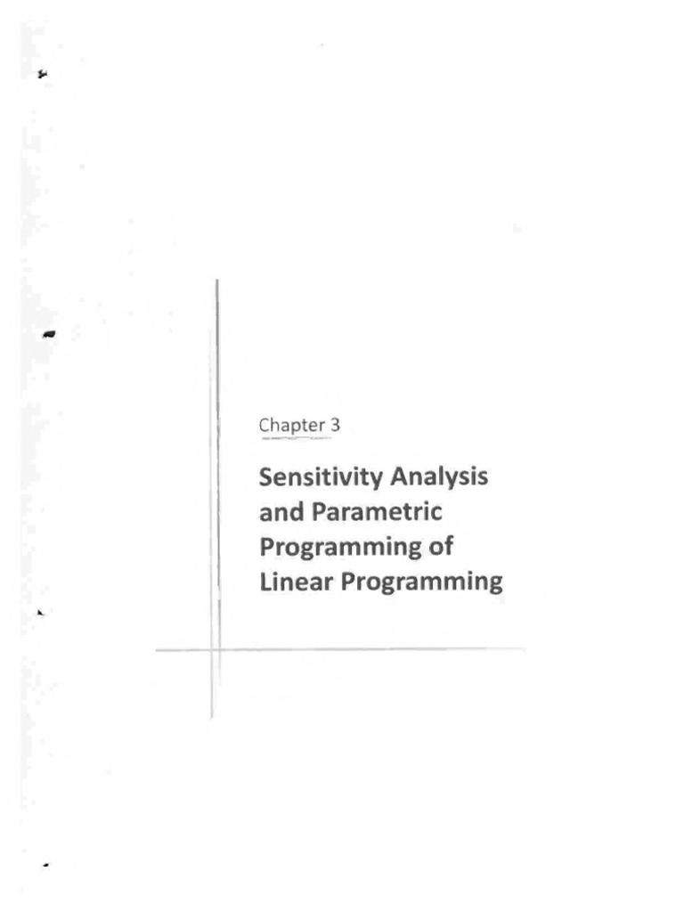 Sensitivity Analysis and Parametric Programming | PDF Sensitivity Analysis and Parametric Programming | PDF