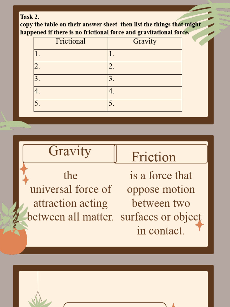 Friction and Gravity | PDF