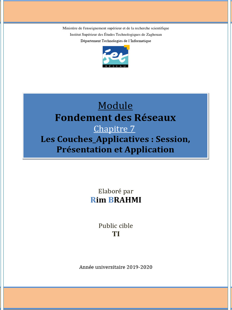 Chapitre-7 Fondement Réseau | PDF | Client–serveur | Protocole de ...