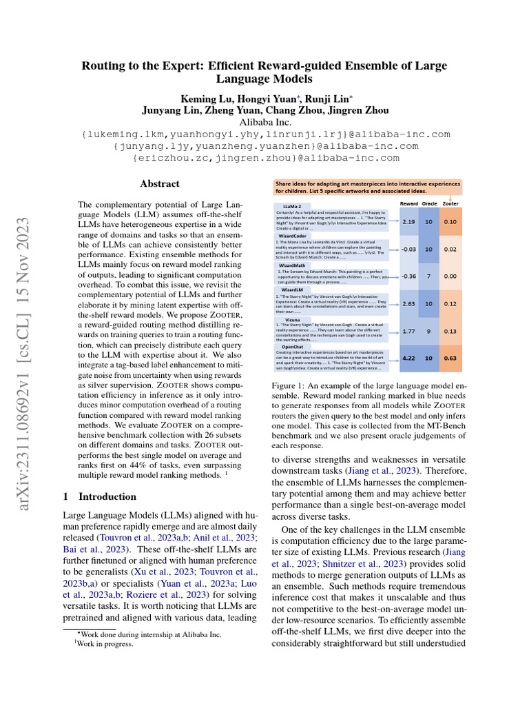 Routing To The Expert Efficient Reward-Guided Ensemble of Large ... Routing To The Expert Efficient Reward-Guided Ensemble of Large ...