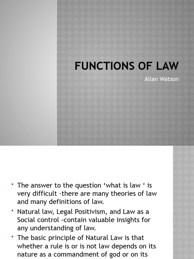 Functions of Law | PDF | Natural Law | Trials