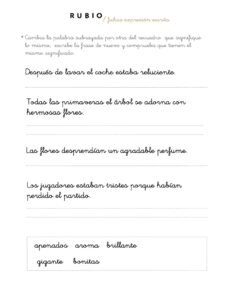 Fichas Expresion Escrita Primaria PDF Cuadernos Rubio4 | PDF