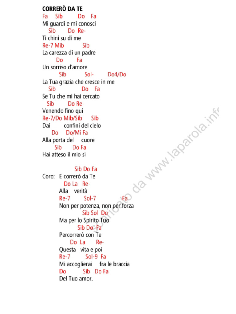 Correrò Da Te | PDF