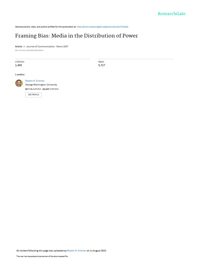 Framing Bias in Media Power Dynamics | PDF | Media Bias | Framing ...