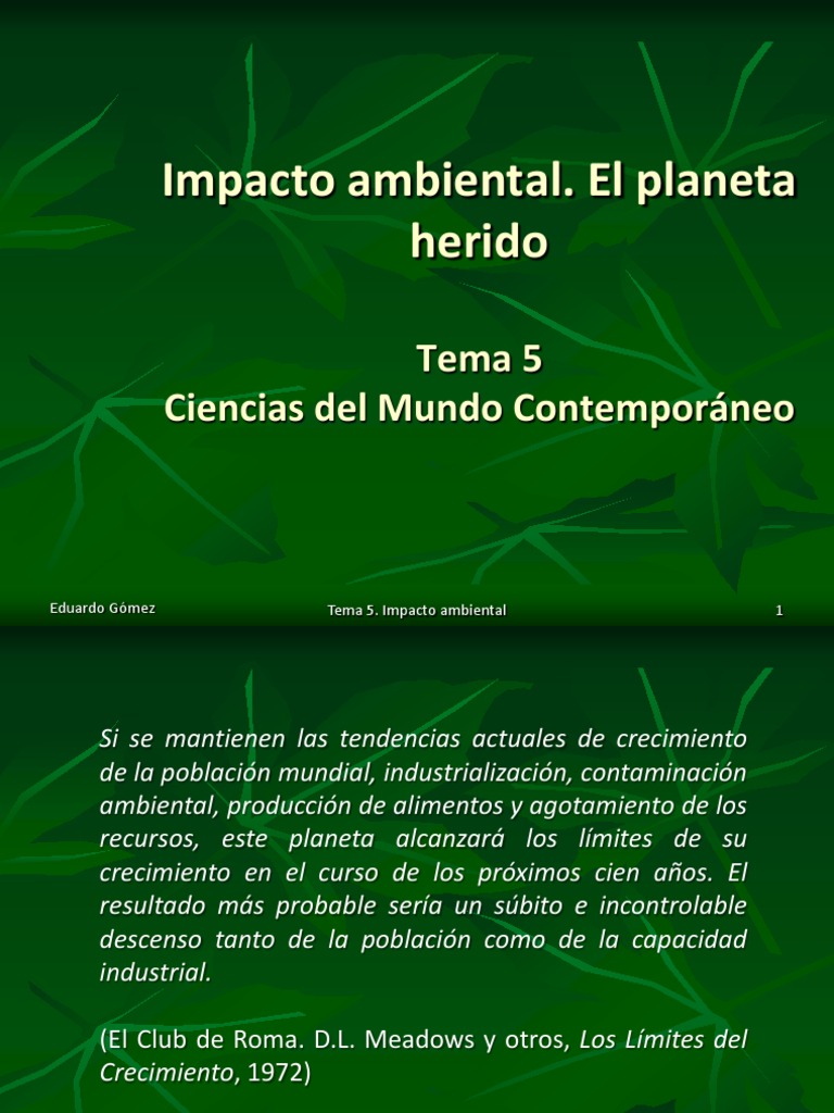 Impacto Ambiental y Recursos Naturales | PDF | Degradación ambiental ...