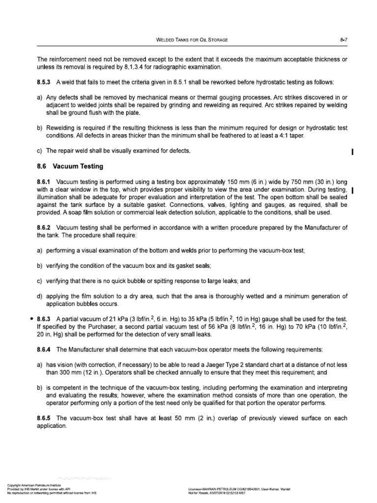 Vacuum Box Testing | PDF