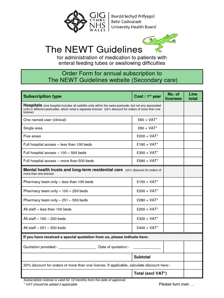 The NEWT Guidelines | Download Free PDF | Hospital | Invoice