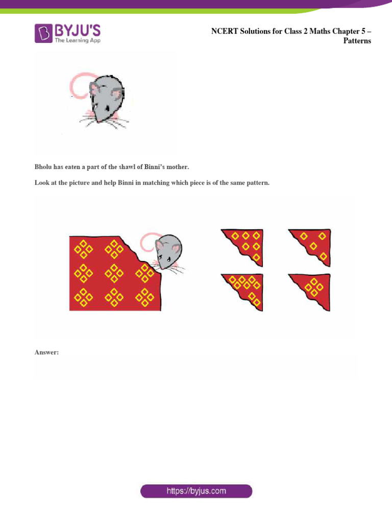 NCERT Solutions For Class 2 Maths Chapter 5 Patterns | PDF | Education Policy