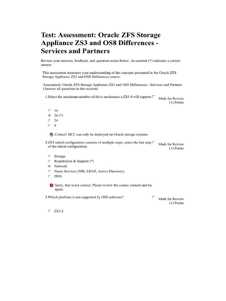 Assessment - Oracle ZFS Storage Appliance ZS3 and OS8 Differences - Services and Partners | PDF