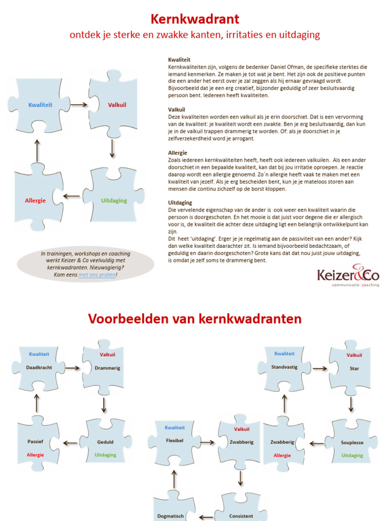 Kernkwadrant Uitleg & Invulschema-2 | PDF