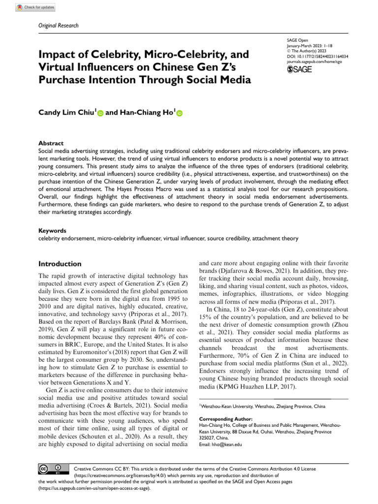 Impact of Celebrity, Micro-Celebrity, and Virtual Influencers On ...