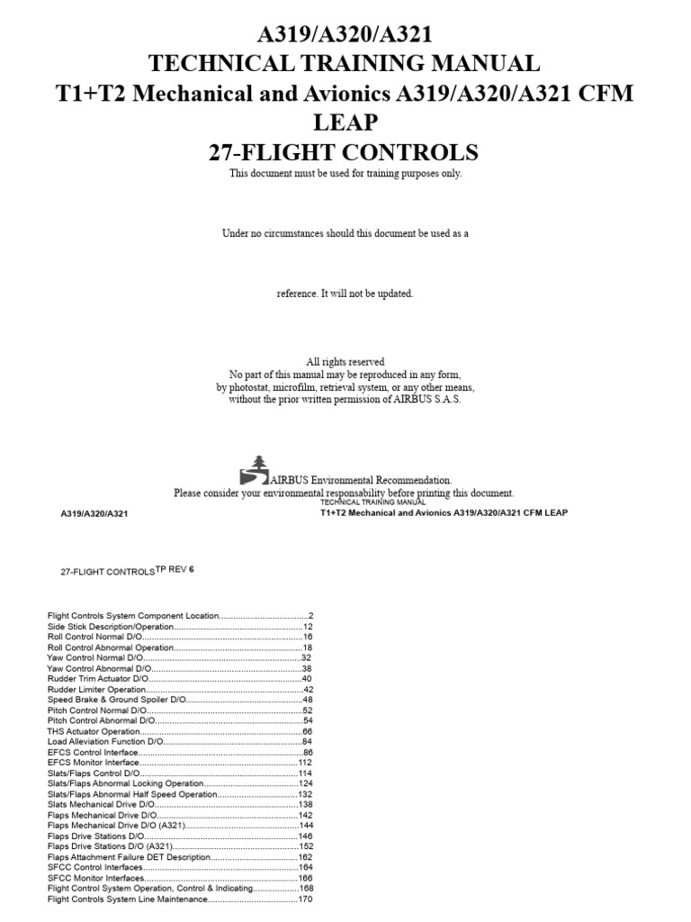 A319/A320/A321 Flight Controls Overview | PDF | Aircraft Flight Control ...