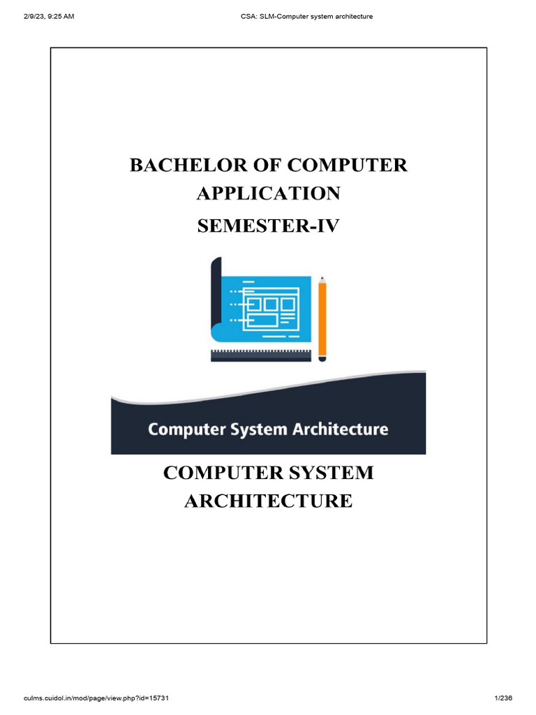 CSA - SLM-Computer System Architecture | PDF