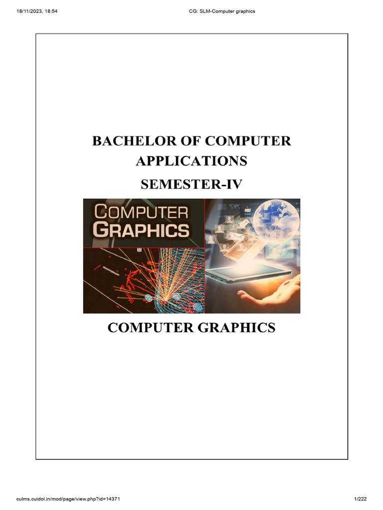 Computer Graphics | PDF | Graphics | Computer Graphics