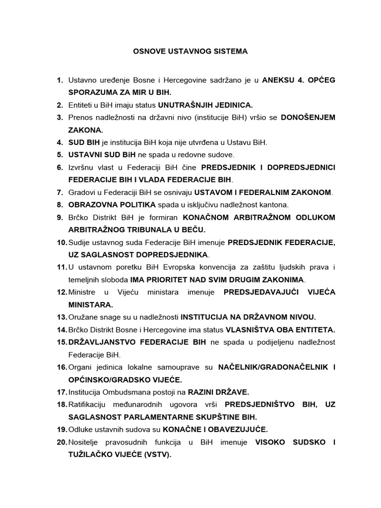 Osnove Ustavnog Sistema | PDF