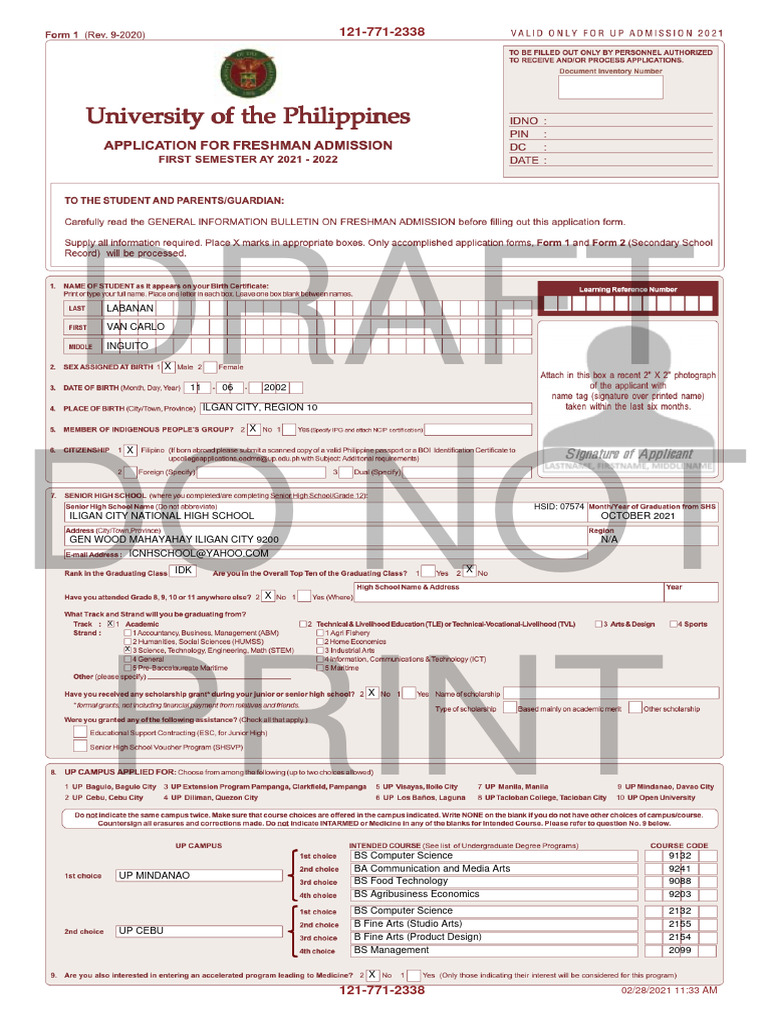 UP College Admissions 2021 1217712338 | PDF
