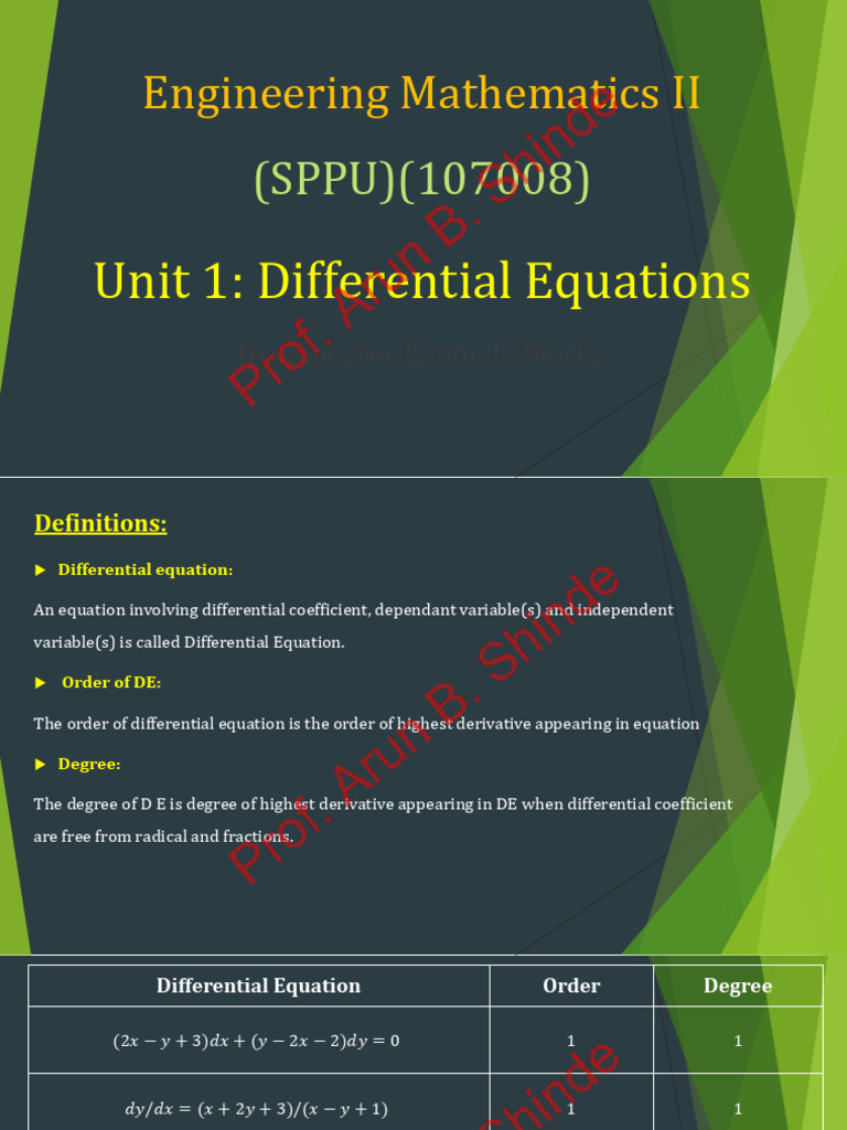 Differential Equations | PDF | Equations | Mathematics Differential Equations | PDF | Equations | Mathematics