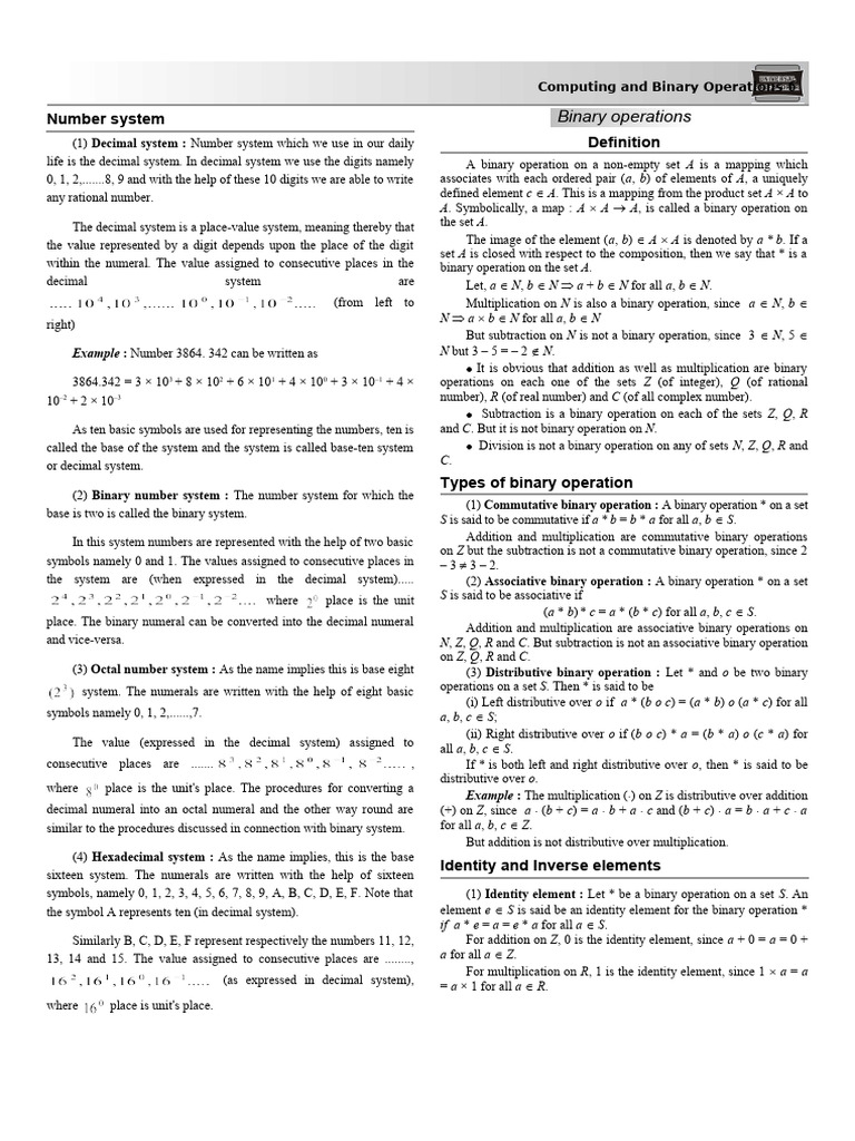 02-Self Theory-Computing & Binary - (Part 2) | PDF | Numbers | Decimal