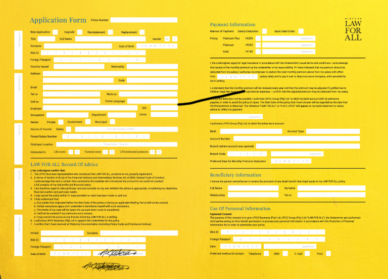 LFA Application Form - Aug 2023 - Signed | PDF