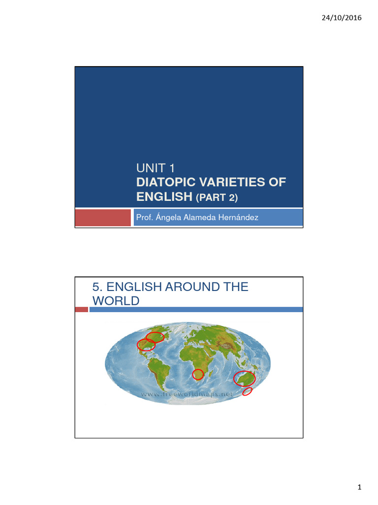 Unit 1 Diatopic Varieties Part 2 | Download Free PDF | English Language | Phonetics