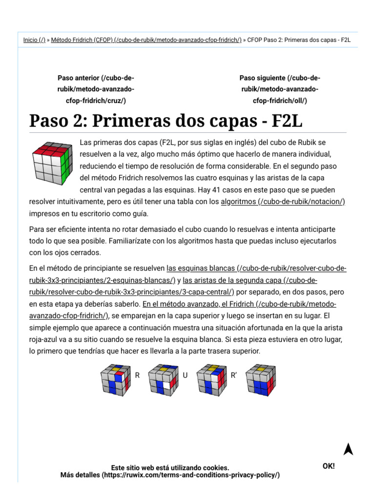 Paso 2: Primeras Dos Capas - F2L | PDF