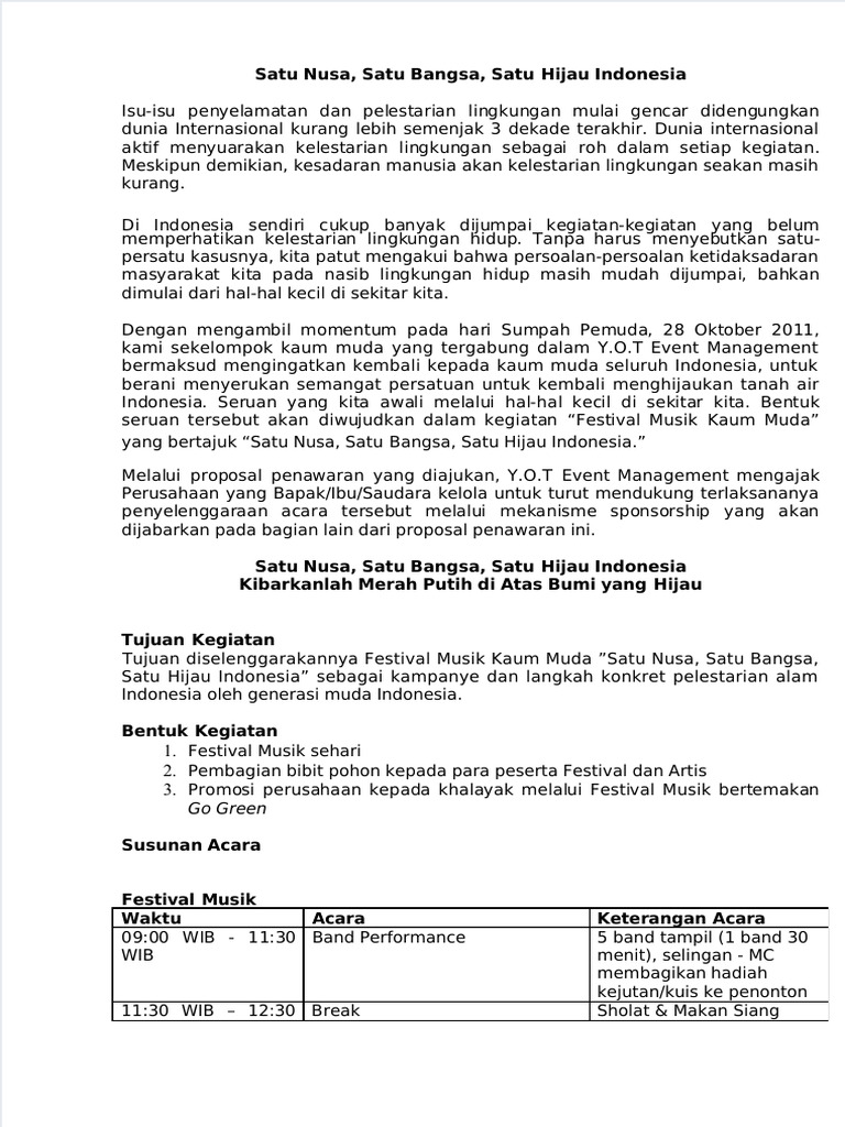 Proposal Event Musik | PDF