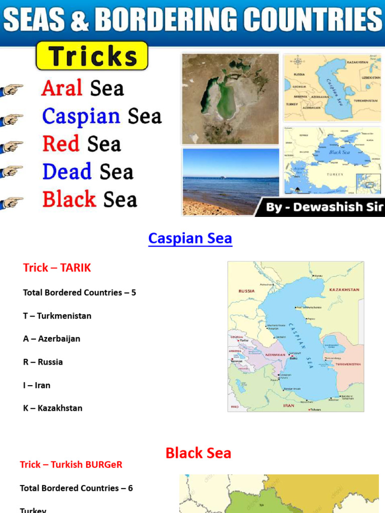 Seas and Bordering Countries | PDF | Mediterranean Sea | Europe