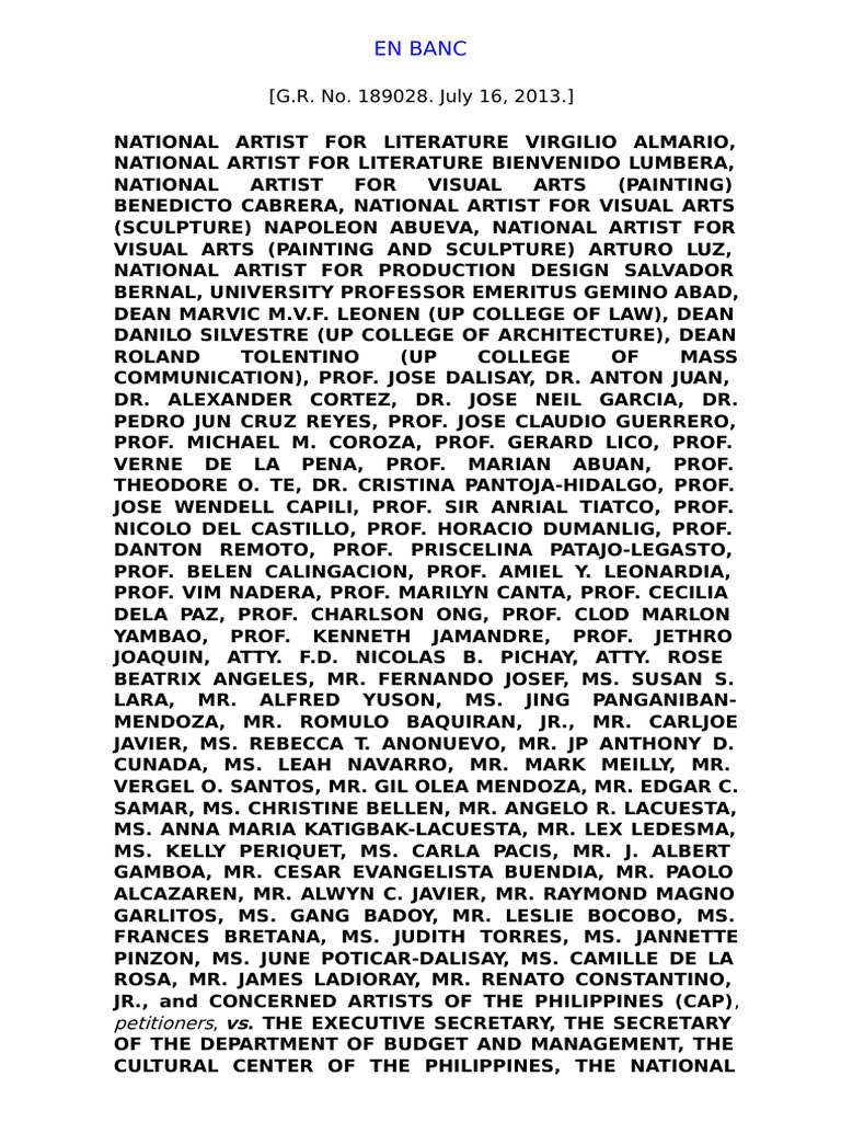 Almario v. Executive Secretary | PDF | Injunction | Standing (Law)