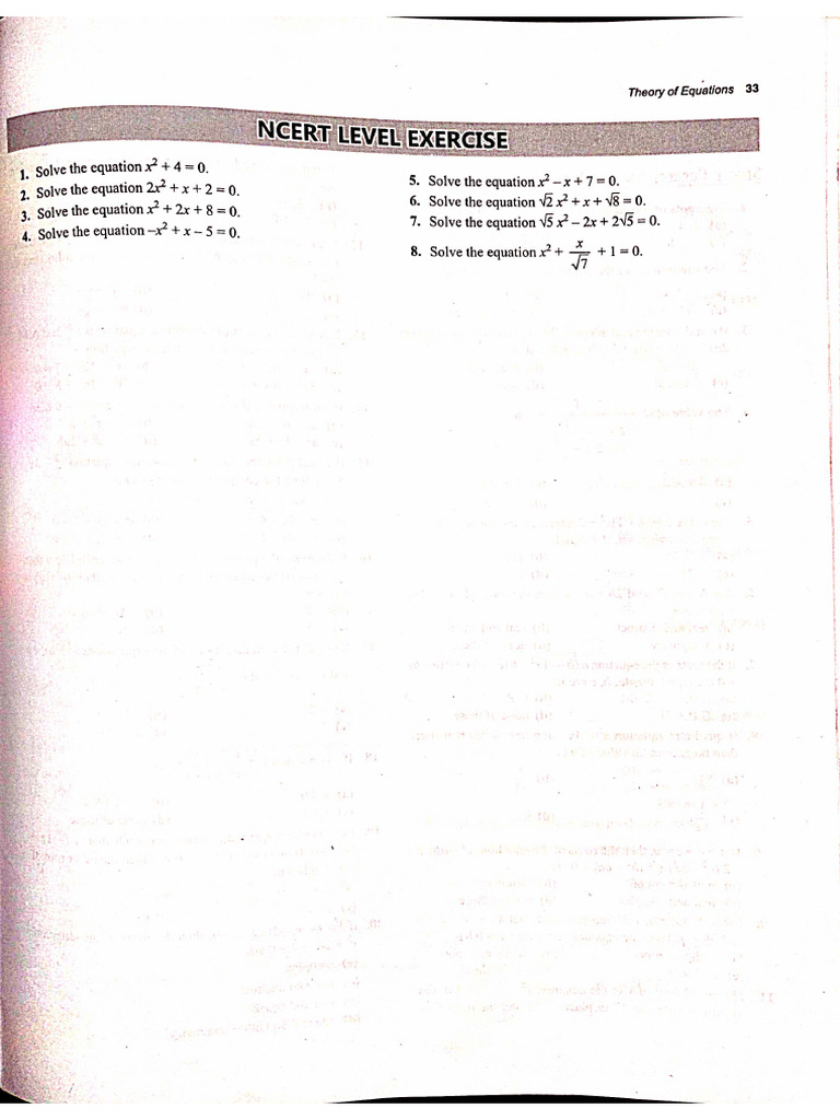 Theory of Equations | PDF