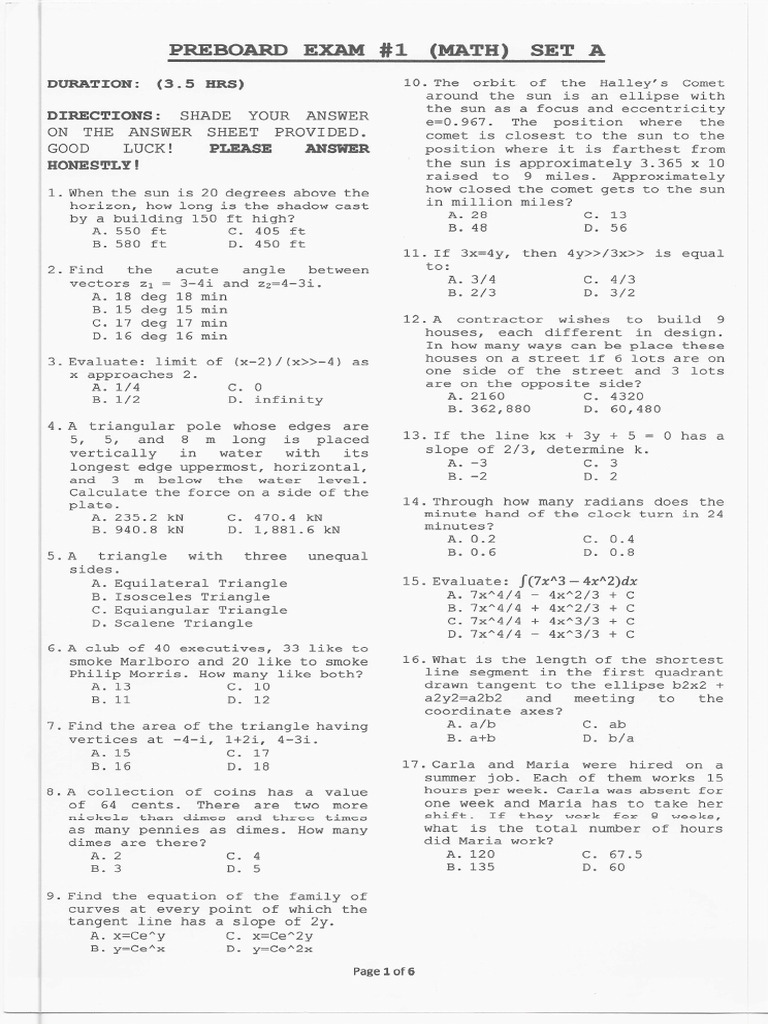 Preboard Exam 1 - Online | PDF