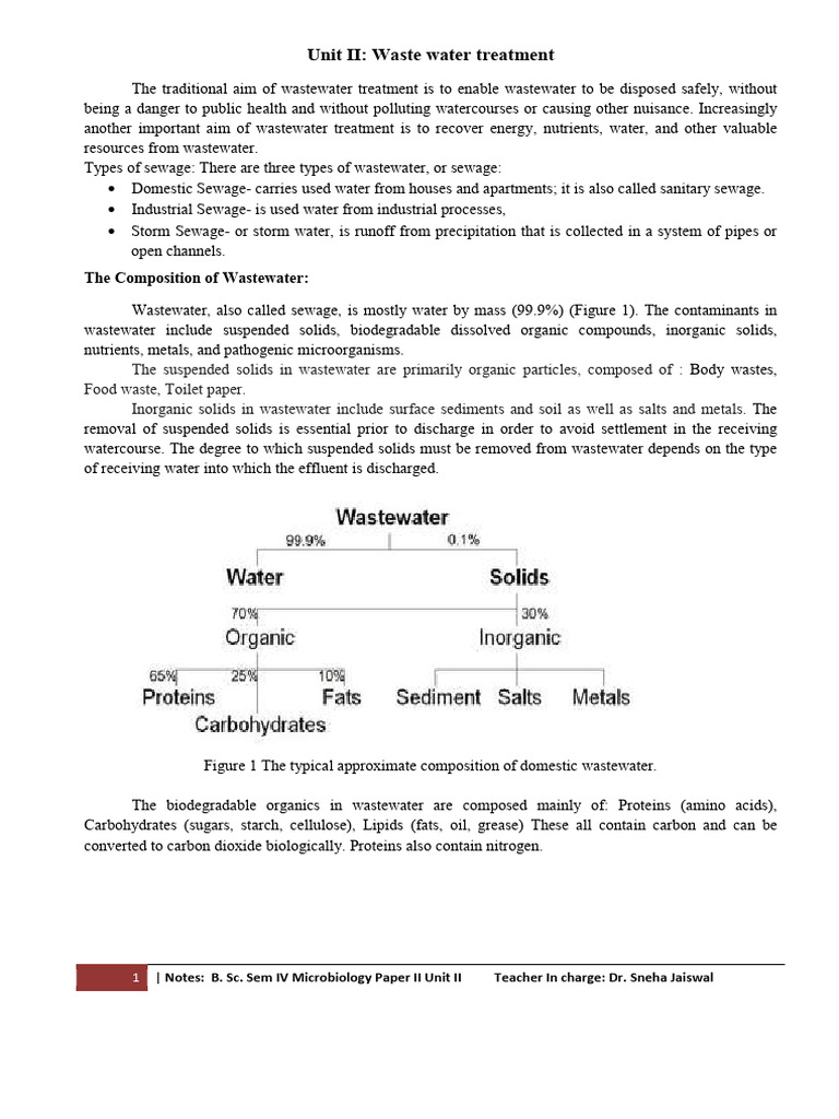 Wastewater Treatment Overview and Characteristics | PDF | Sewage ...