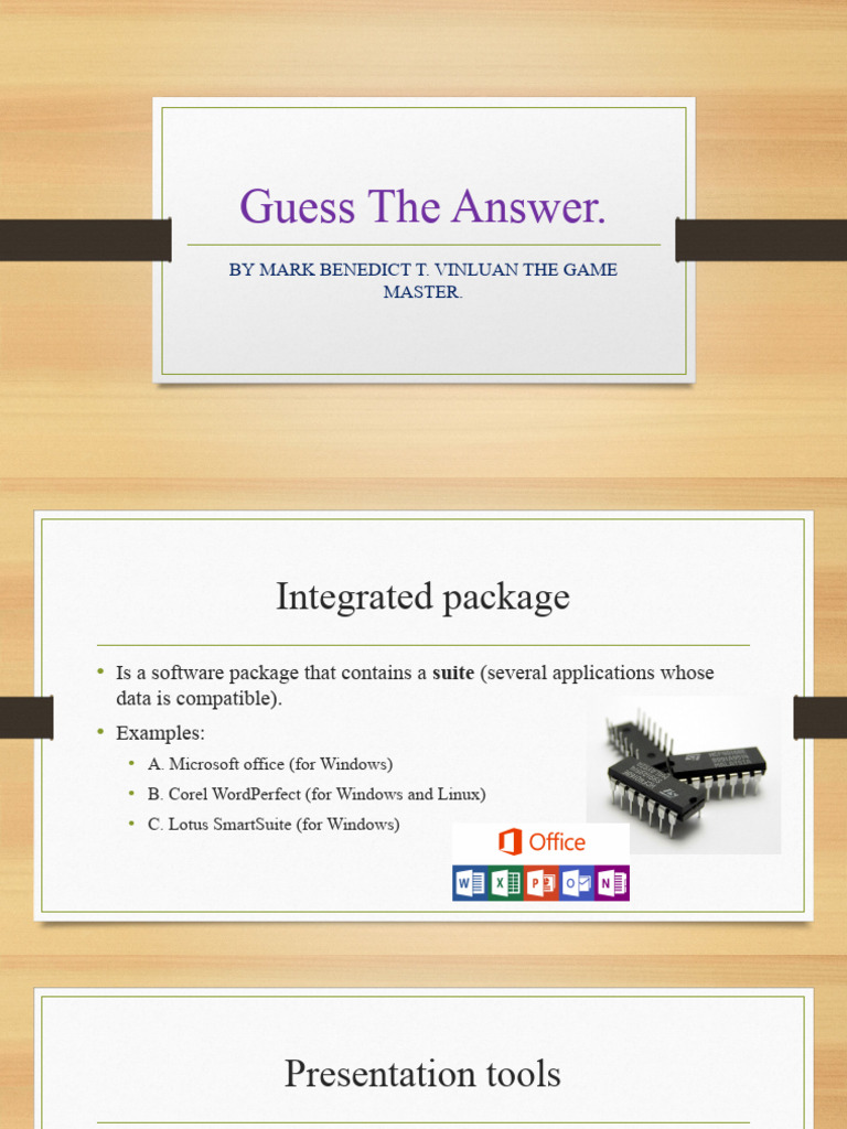 Guess The Answer | PDF | Microsoft Office | Application Software