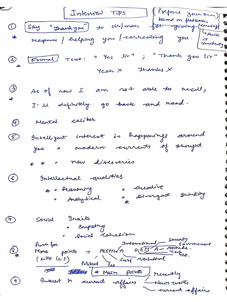 Interview Tips Pdf