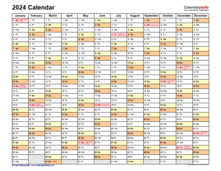 2024 Calendar Landscape | PDF