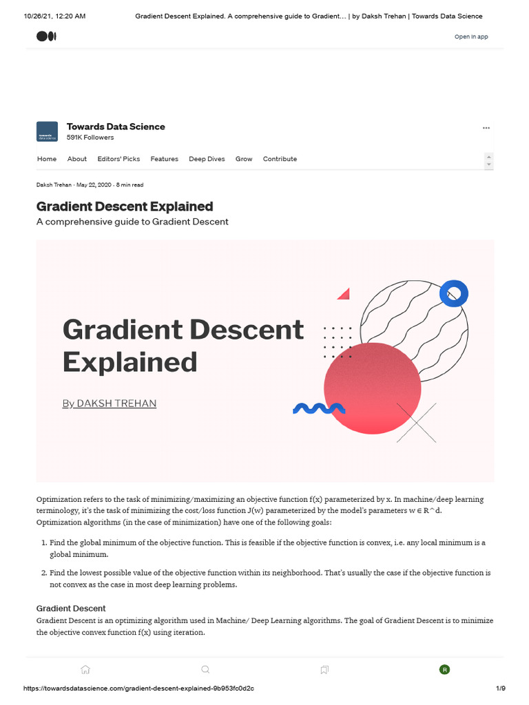 Gradient Descent Explained. A Comprehensive Guide To Gradient - by ... Gradient Descent Explained. A Comprehensive Guide To Gradient - by ...