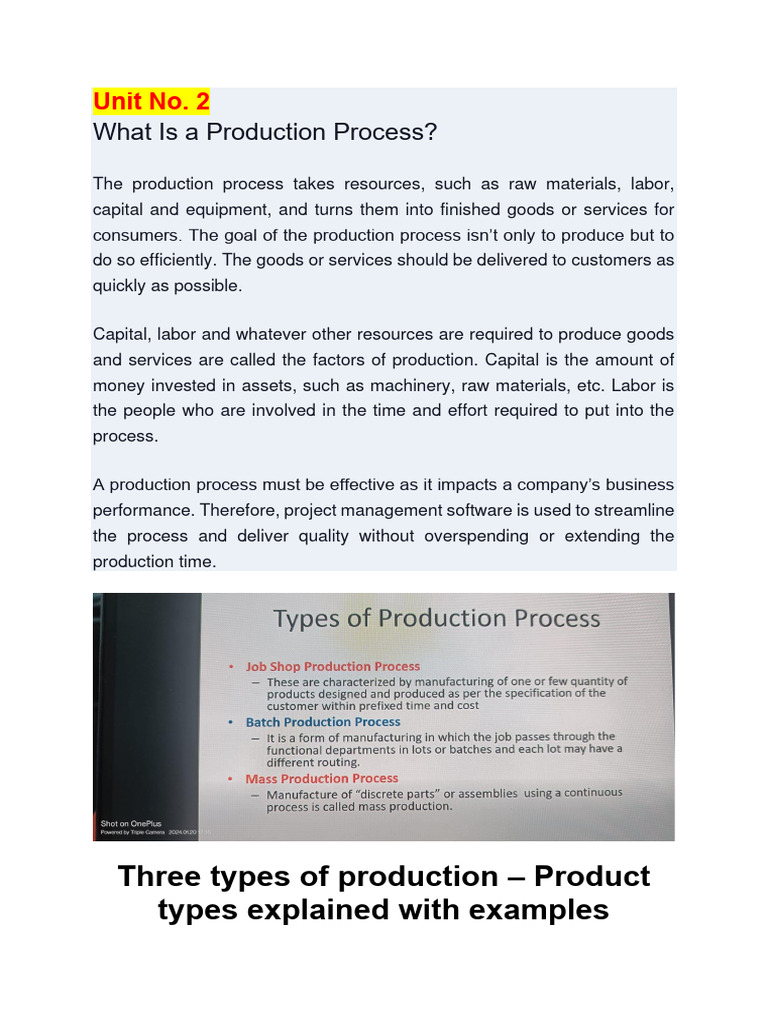 Understanding Production Process Types | PDF | Mass Production | Goods