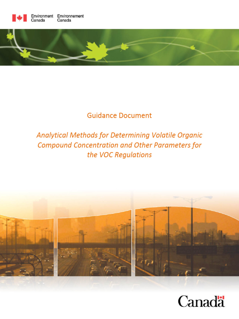 Analytical Methods For Determining Volatile Organic Compound