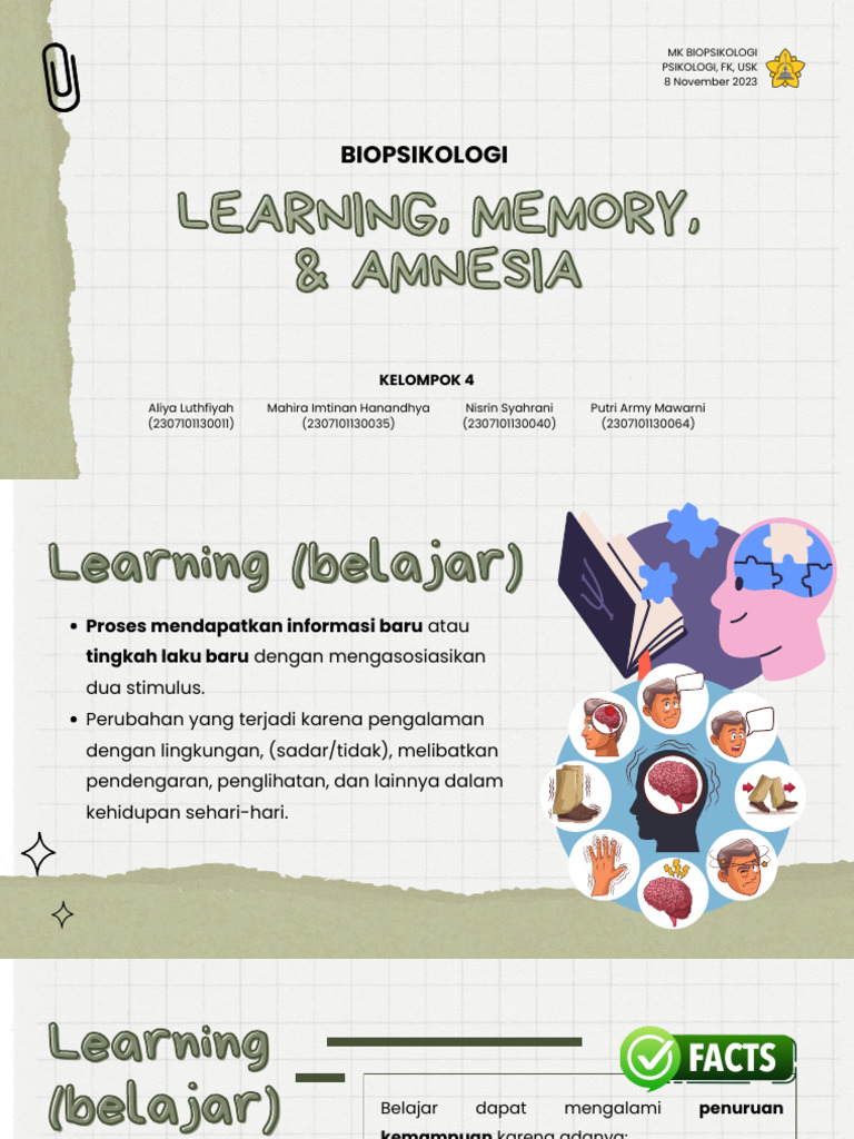 Memory, Learning, & Amnesia | PDF