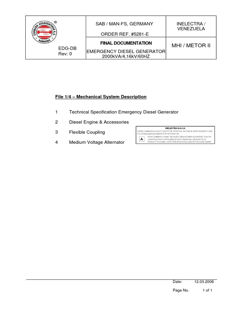 Edg DB | PDF | Valve | Electric Generator