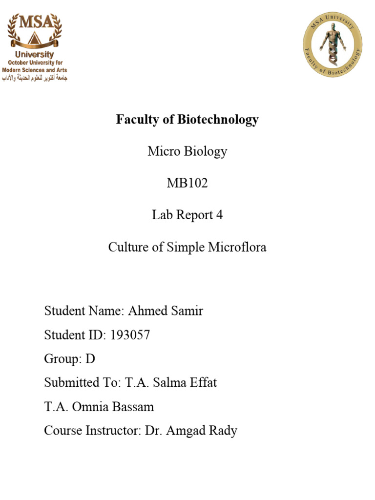 Microbiology Lab Report 5 | PDF