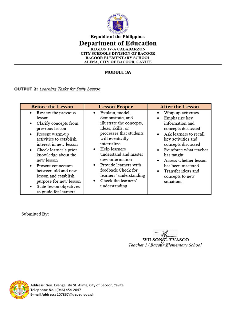 Output 2 For Module 3a | PDF | Learning | Teachers Output 2 For Module 3a | PDF | Learning | Teachers