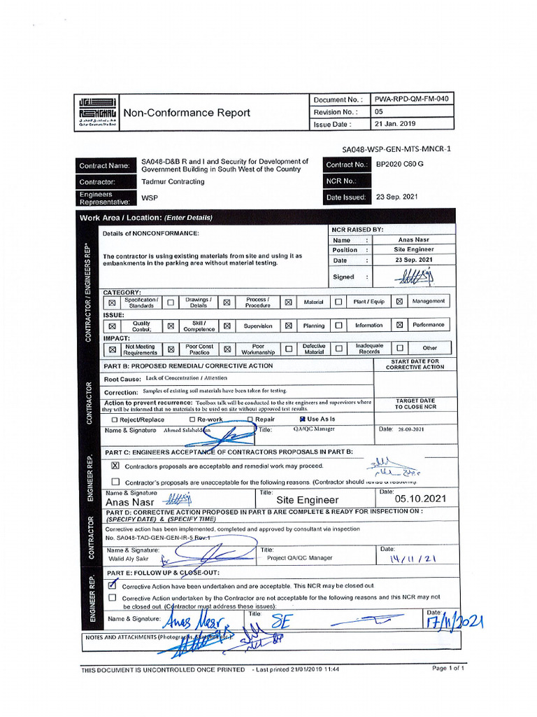 SA048-WSP-GEN-MTS-MNCR-1 (18-11-2021) GEC Response Closed - APPROVED | PDF