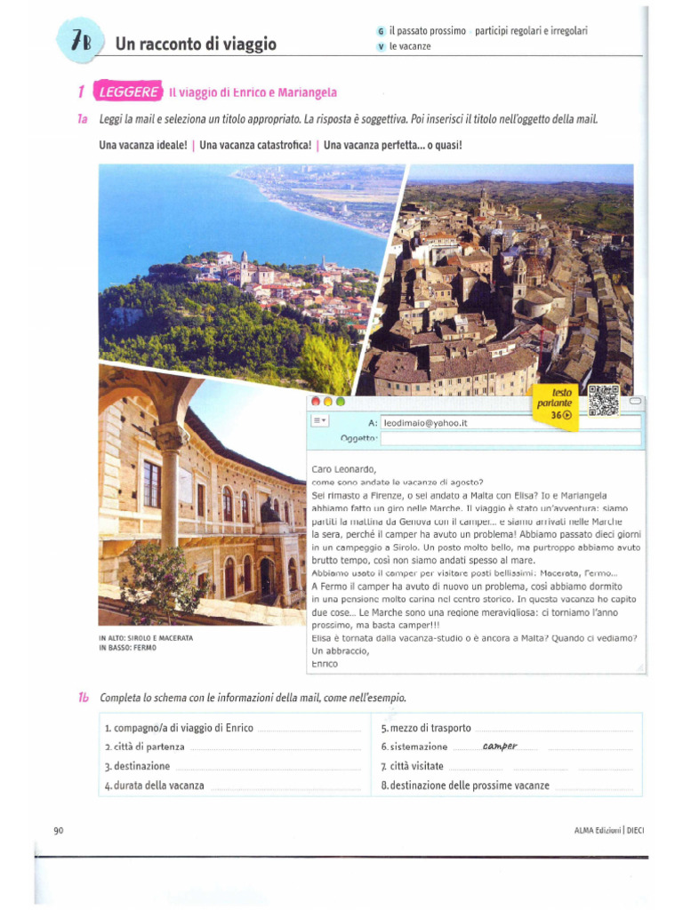 Ripasso Passato Prossimo Dieci A1 | PDF